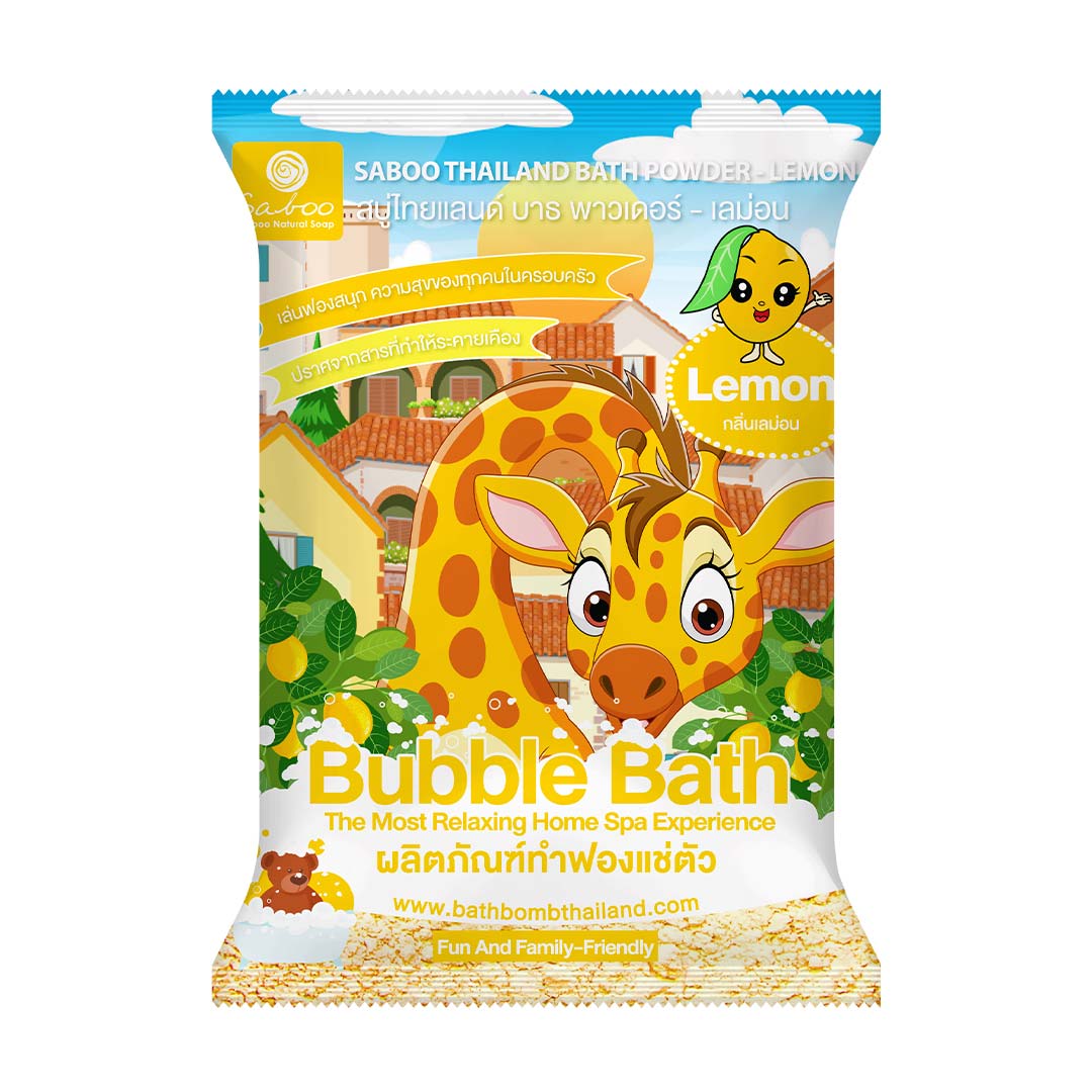 BUBBLE BATH POWDER – LEMON 100g – Bathbomb Thailand