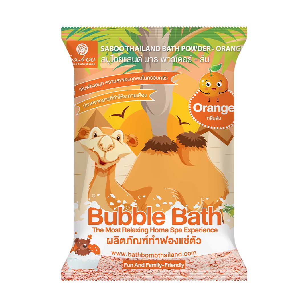 BUBBLE BATH POWDER – ORANGE 100g – Bathbomb Thailand