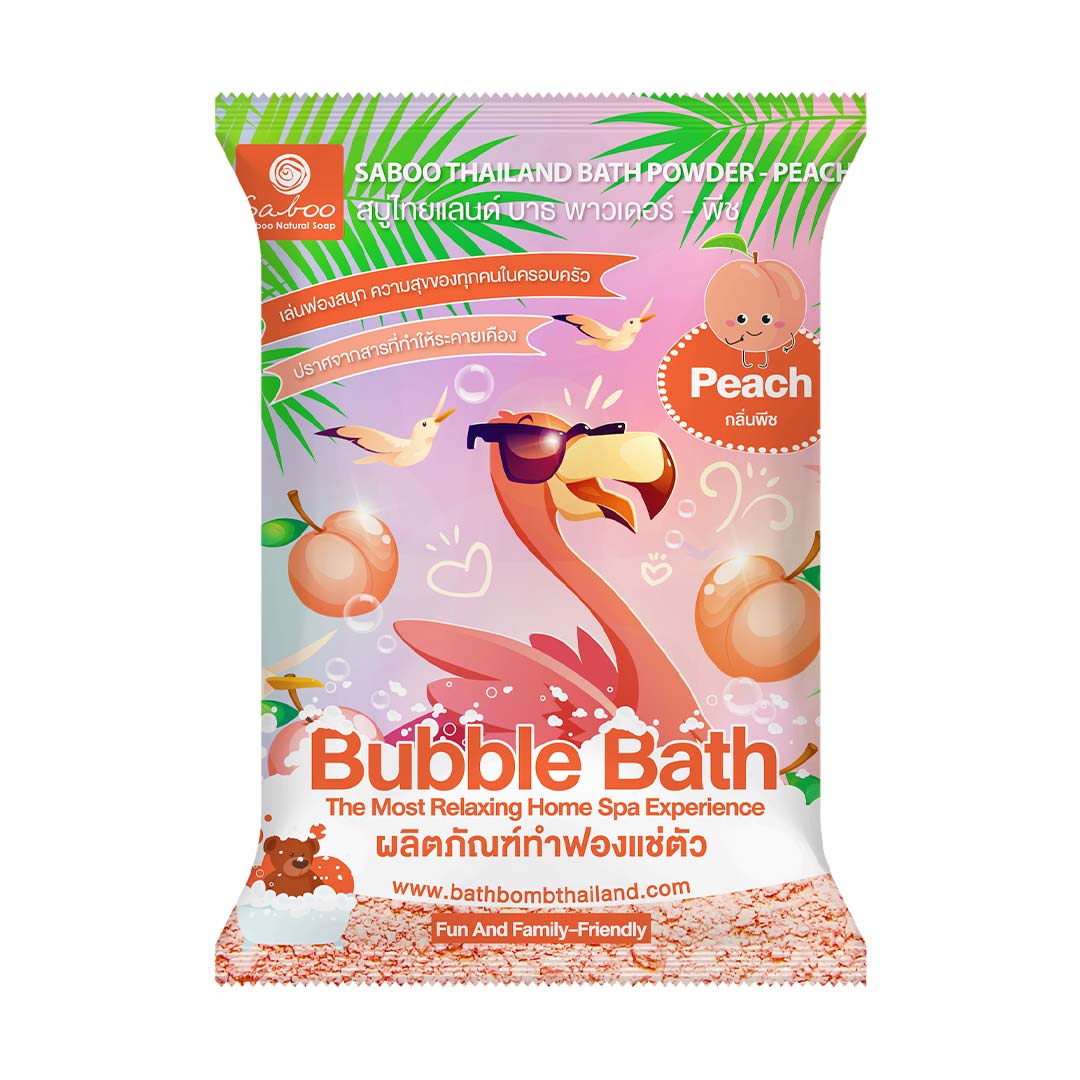 BUBBLE BATH POWDER – Peach 100g – Bathbomb Thailand