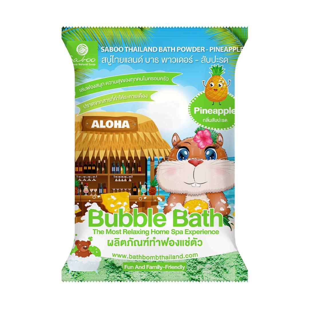 BUBBLE BATH POWDER – PINEAPPLE 100g – Bathbomb Thailand